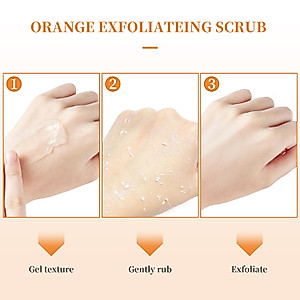 Orange Exfoliating Gel Scrub Face Body Skin,Natural Orange Peeling Gel Face Scrub,Deep Cleansing Moisturizing Facial Exfoliator 50g (2PCS)