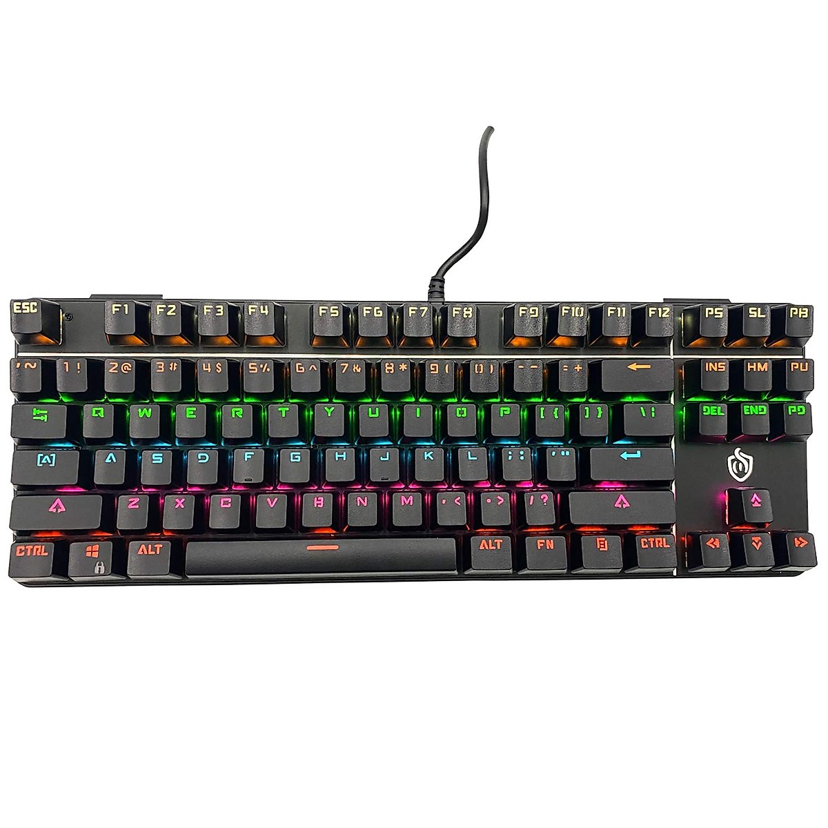 K917 RGB Mechanical Gaming Keyboard 87Key Retro Keyboard-Blue Switch-LED Backlit- Round Keycaps Anti-Ghosting Mechanical Illuminated Keyboard for PC Gaming and MAC (Retro-Black)