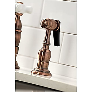 Kingston Brass KS127PXBSAC Heritage Bridge Kitchen Faucet, Antique Copper