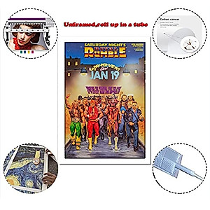 ZEEZFA Recreated The 1991 Royal Rumble Wrestlers Poster Decorative Painting Canvas Wall Art Living Room Posters Bedroom Painting 12x18inch(30x45cm)