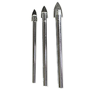 DYNAMIC 3 Pc Carbide Tipped Drill Bits Set | Sizes 5mm, 6mm, 8mm | Ideal for Tiles & Plate Glass | Durable & Precise