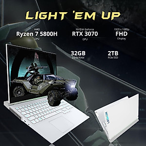 Lenovo Legion 5 15.6 FHD 165Hz Gaming Laptop, AMD Ryzen 7 5800H, 32GB RAM, 2TB PCIe SSD, NVIDIA GeForce RTX 3070, Backlit Keyboard, 720P Webcam, Stingray, Win 11, 32GB Hotface USB Card