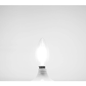 Lamsky E14 LED Filament Candle Shape Light Bulb,E14 European Base Bulb,Daylight 6000K 600LM 60W Equivalent,C35 Clear Glass Torpedo Shape Bullet Top,No-Dimmable (4-Pack)