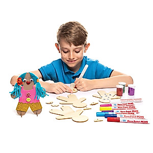 Baker Ross AT180 Decorative Wooden People - Pack Of 6, Stand Up Ornament, Great For Christmas Arts And Crafts Projects, Ideal Home, School And Craft Group Activity