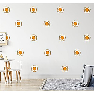 Nursery Room Decals Sun Wall Stickers for Kids Room Baby Girl Boys Room Decor Wall Decals BK009 (Dark Yellow)