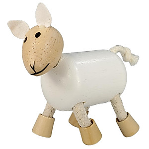 TEKOR Bendable Wooden Animal Toys, Set of 12 | Fun & Posable Farm & Jungle & Safari Animals for Toddlers | Preschool Montessori Toy, Smooth Natural Wood Animals for Girls Boys