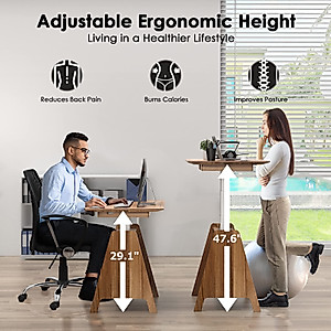Standing Desk, Electric Height Adjustable Desk with 100% Solid Walnut Wood, Adjustable Height from 29.1″-47.6″, Advanced Motor, Silent & Smooth Lift, Smart Controller, Sit Stand Desk for Home Office