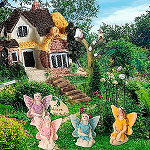 31 Pieces Fairy Garden Accessories Fairy Garden Miniatures Fairy House Supplies Girl Fly Wing Dollhouse Decor for Home Garden Lawn Decoration