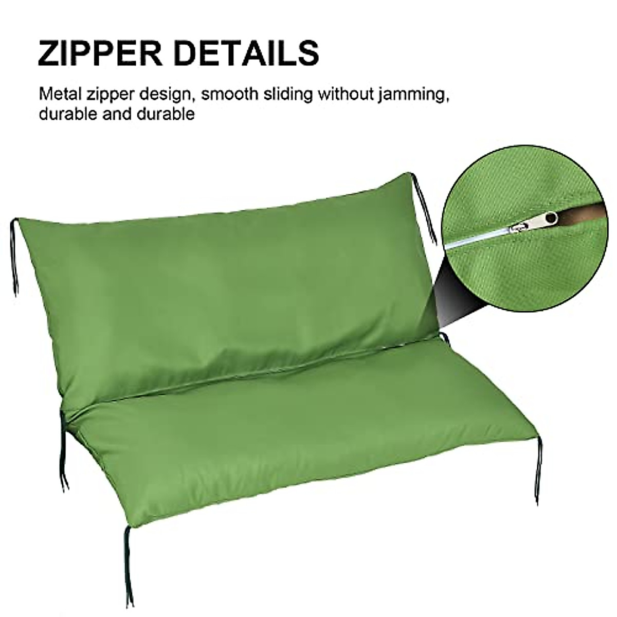 BASANOB Porch Swing Cushions Cover, Three Seat Swing Replacement Cushion Cover, Anti-Fading and Anti-Slip Starp Rope Design Bench Cushion Cover for Outdoor Furniture (Khaki, 60" W x 40" D x 4" Thick)