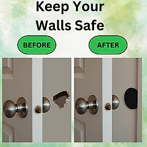 XCEL 20 Pack 3.6" Paintable Door Knob Stopper Door Bumpers Bulk Neoprene Door Stops for Walls, Door Knob Wall Protectors, Wall Door Stoppers Adhere to Wall Paint to Match (Black – 20 Pack)