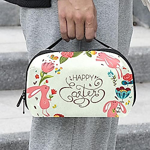 Travel Cord Organizer, Tech Organizer, Electronics Organizer, Cable Organizer Bag, Easter Cartoon Garland Bunny