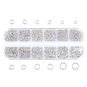 Pandahall 4-10mm Brass Open Jump Rings Connectors Silver Plated Unsoldered Nickel Free for Craft Earring Necklace Bracelet Jewelry Making (50g/Box)
