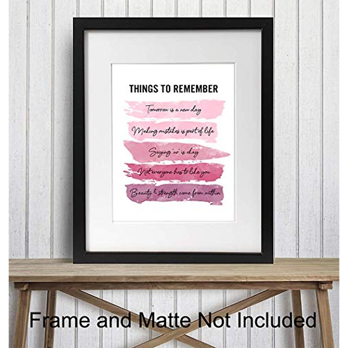 Positive Inspirational Quotes Wall Decor - Uplifting Encouragement Gifts for Women, Girls, Teens, Daughter, BFF, Best Friend - Pink Motivational Wall Art Poster for Home Office, Bedroom, Bathroom
