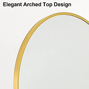 GLSLAND-21x64 inch Arched Full Length Mirror-Aluminum Alloy Frame High Definition-Full Body Mirror for Bedroom or Living Room