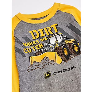 John Deere baby boys Long Sleeve Tee T Shirt, Yellow, 2-3T US
