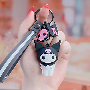 SMAROICE Kawaii Kuromi Gift Set including Cute Headbands Hair Tie Cosmetic Pouch Stickers Keychain Bracelets Necklaces