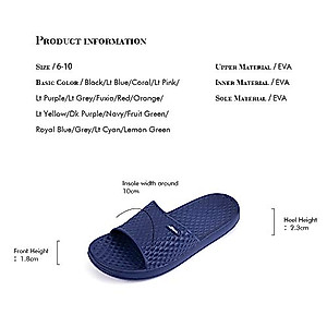 FUNKYMONKEY Womens Bathroom Shower Slippers Indoor Home Beach Non Slip Sandal (7 M US, Navy)