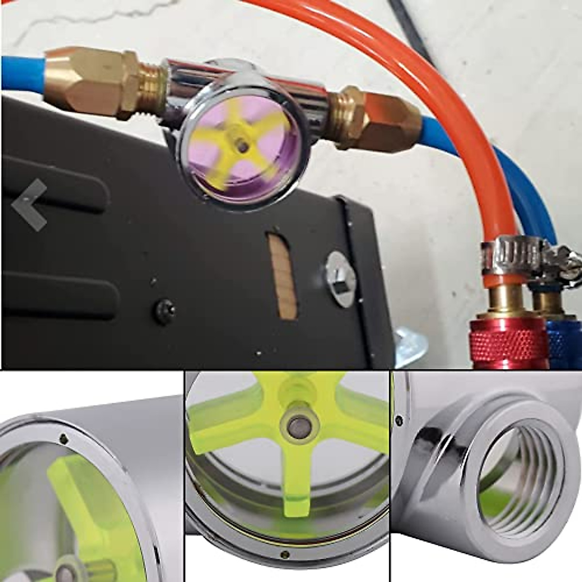 Tungsten Alloy Water Indicator, G1/4" Standard Female to Female Thread Computer Water Cooling Indicator, for PC Water Cooling System