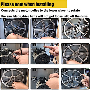 119214000 BandSaw Drive Belt for Craftsman 10 Inch Band Saw 1/3 HP Motor 1-JL22020003 119.214000 124.214000 351.214000 (Ribbed Belt) - 2 Pack