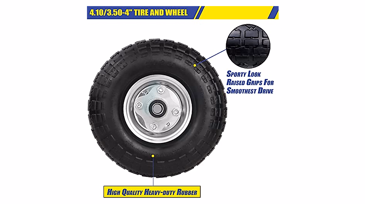 Heavy-Duty 10-Inch Pneumatic Utility Wheels for Hand Trucks & Garden Carts