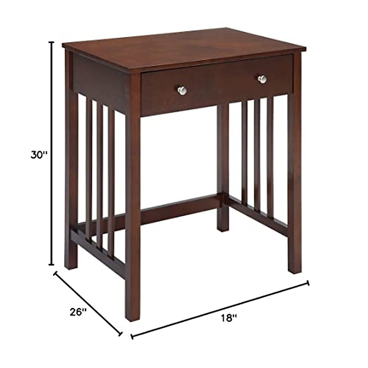 Convenience Concepts Designs2Go Mission Desk with Keyboard Drawer, Espresso