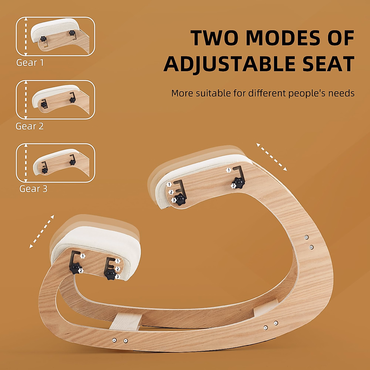 Ergonomic Kneeling Chair,Adjustable Kneeling Desk Chair for Desk with Cushion,Posture Kneeling Chair for Relieving Neck and Back Pain,Kneeling Office Chair for Office Home.