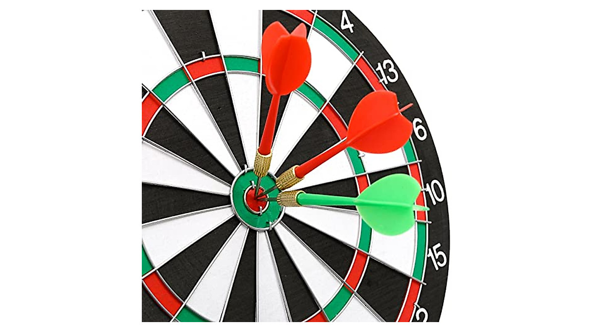 Mini Dart Board Set - 12-inch Double-Sided Dartboard for Fun