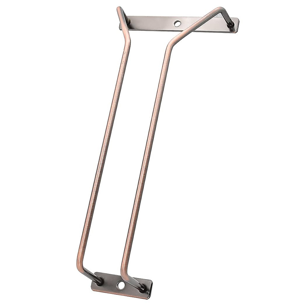 ZOOHOT Wine Glass Rack - Under Cabinet Stemware Wine Glass Holder Glasses Storage Hanger Metal Organizer for Bar Kitchen Red Copper (1 Rows, 1 Pack)