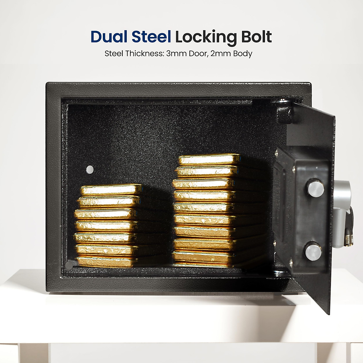 Safe and Lock Box - Safe Box, Safes And Lock Boxes, Money Box, Safety Boxes for Home, Digital Safe Box, Steel Alloy Drop Safe, Includes Keys- SereneLife SLSFE14