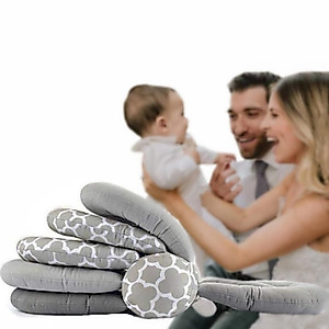 VUPUPYBaby Breastfeeding Pillow Nursing Pillow,Best for Mom,Adjustable Height Polyester Proper (Gray)