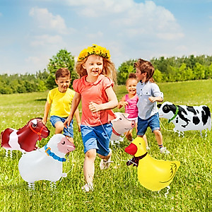 KESOTE Farm Animal Balloons, 6 Pack Inflatable Farm Animals Walking Balloons for Kids Birthday Party Decorations Farm Animal Birthday Party Supplies