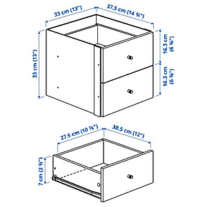 Ikea KALLAX insert with 2 drawers, 33x33 cm, high-gloss white