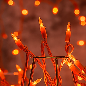 YULETIME Orange LED Christmas Lights, 66 Feet, 200 Count, UL Certified, Commercial Grade, Indoor/Outdoor Use