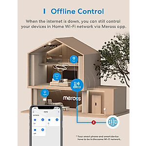 meross Smart Plug Mini Support Apple HomeKit, Siri, Alexa, App Control, Timer, 15A & Reliable WiFi Outlet, No Hub Needed, 2.4G WiFi Only, 4 Pack