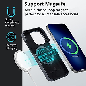 AKANTRA Alcantara Case for Apple iPhone 15 Pro Max, Handmade Half-Wrapped Synthetic Suede Cover, Magnetic Holder Ring Compatible with Magsafe Wireless Charging (iPhone15 Pro Max, Black)