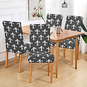 Mardi Gras Dining Chair Covers Set of 2 Spandex Stretch Dining Chair Slipcover for Dining Room Hotel Banquet