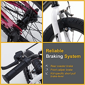 RoyalBaby Freestyle Kids Bike for Boys Girls Childrens Bicycle with Kickstand, 18 Inch Fuchsia