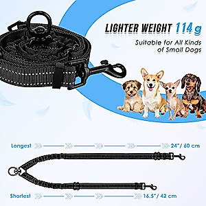 AUTOWT Double Dog Leash, No Tangle 360° Swivel Rotation Reflective Lead Attachment Adjustable Length Dual Two Dog Lead Splitter, Comfortable Shock Absorbing Walking Training for 2 Dogs