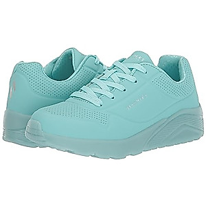 Skechers Kids Girls Uno Ice Sneaker, Turquoise, 2 Little Kid