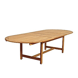 Amazonia Greenville 9 Piece Teak Double Extendable Oval Dining Set