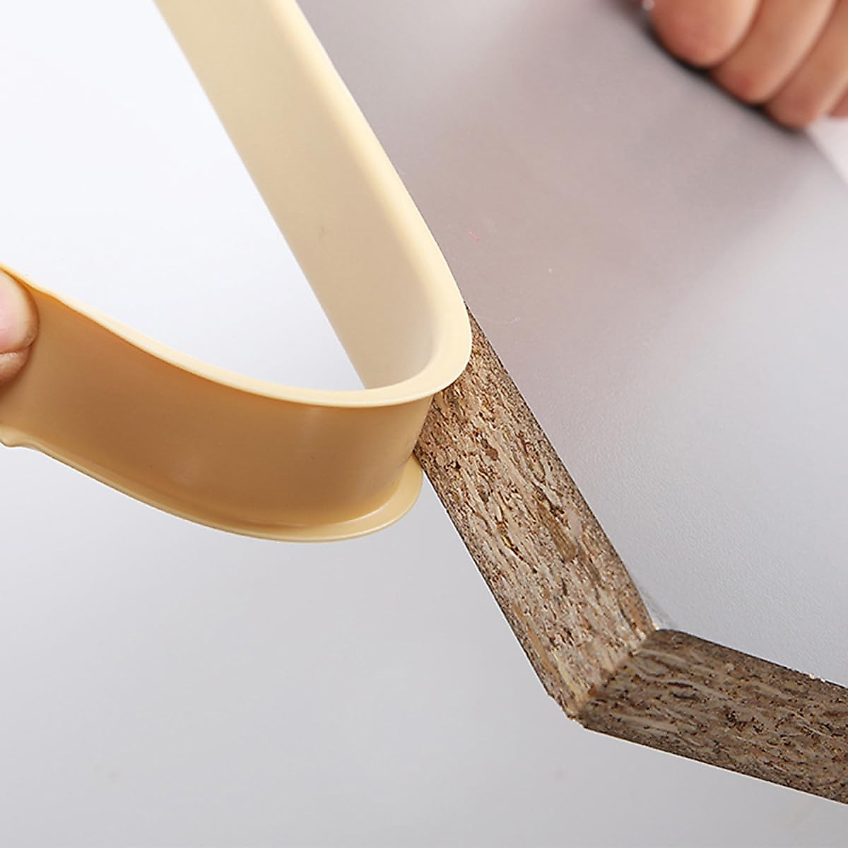 homeemoh U-Shape Edge Banding Self Adhesive Veneer Edging Trim 40mm x 5m Furniture Edge Protector for Table Cabinets Shelves