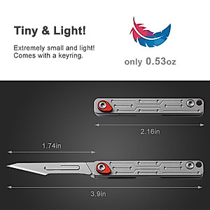 Joycube Small Keychain Knife, Mini Folding Pocket Knife with 10pcs Replaceable Surgical Blades, Scalpels Utility Knives, EDC Box Cutter for Women and Men