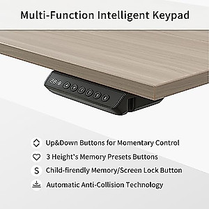 FEZIBO 63" L Shaped Executive Standing Desk with 3-Drawer File Cabinet, Electric Height Adjustable Stand up Desk for Home Office, Computer Desk with Storage Cabinets, White Frame/Light Walnut Top