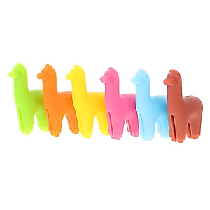 Hemoton Animal Wine Glass Markers Set: 6Pcs Silicone Animal Wine Charms Sheep Drink Markers Cocktail Glass Tag for Martinis Champagne Flutes Wine Tasting Party Supplies