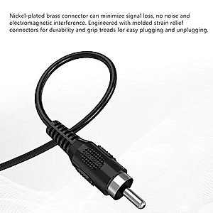 RCA to 3.5mm Mono, 6ft 3.5mm 1/8 inch Mono Male Plug to RCA Male Audio Cable Adapter, for Speakers, Subwoofer