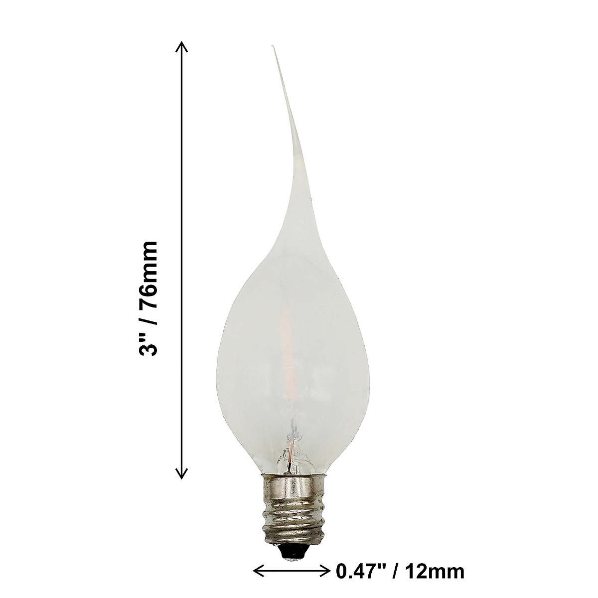 Creative Hobbies Silicone LED Night Light Bulbs, C7 Replacement Light Bulbs – 0.7W Equivalent to 4W 5W 6W 7W Incandescent, White Warm 2700K, Christmas String Lights, Electric Window Candles | 10 Pack