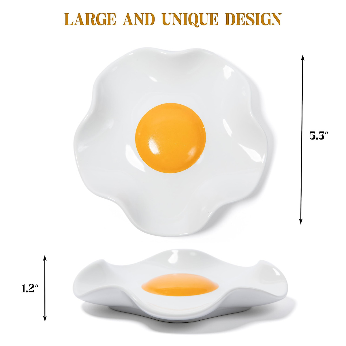 Fried Egg Ceramic Spoon Rest for stove top and kitchen counter | Large and Dishwasher-Safe Utensil holder | Home & kitchen decor | Kitchen Gifts for women | House warming gifts new home