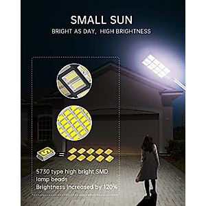 OKPRO Solar Street Lights Outdoor - 1200W Solar Parking Lot Lights, 7000K LED Solar Lights, Dusk to Dawn, Motion Sensor, Commercial Grade