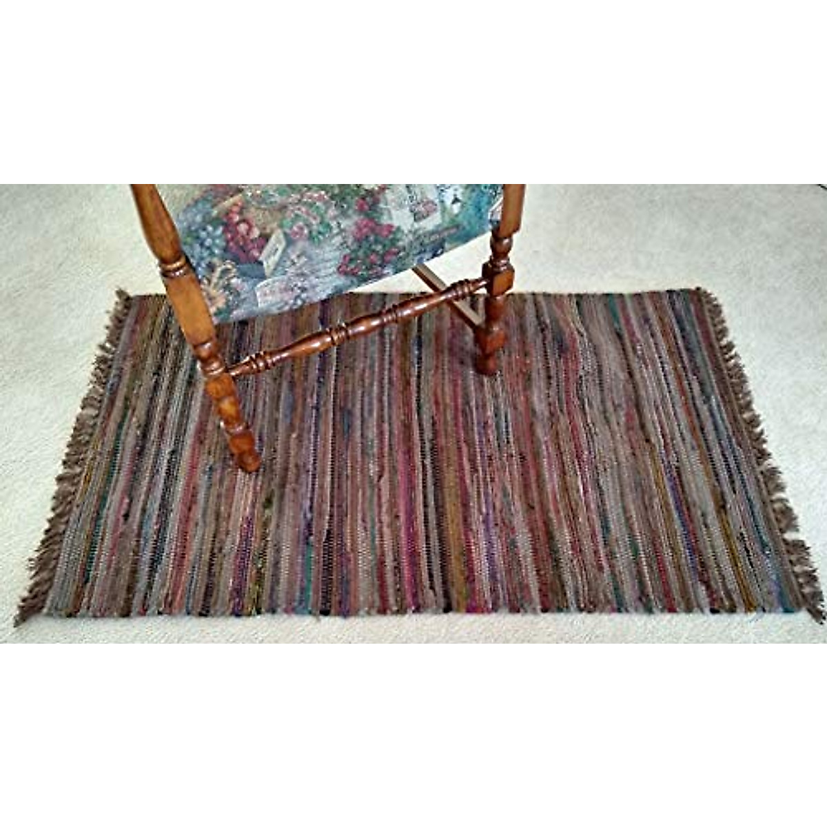 Sturbridge Country Rag Rug in Tobacco 30" x 50"