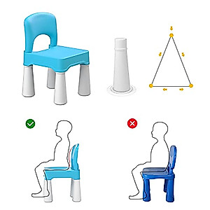 burgkidz Plastic Toddler Chair, Durable and Lightweight Kids Chair, 9.3" Height Seat, Indoor or Outdoor Use for Toddlers Boys Girls Blue